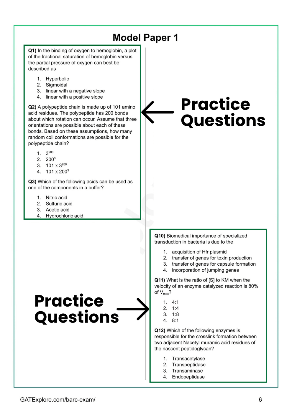 BARC Exam 2026 (OCES/DGFS) BioScience Model Question Papers with Answe ...