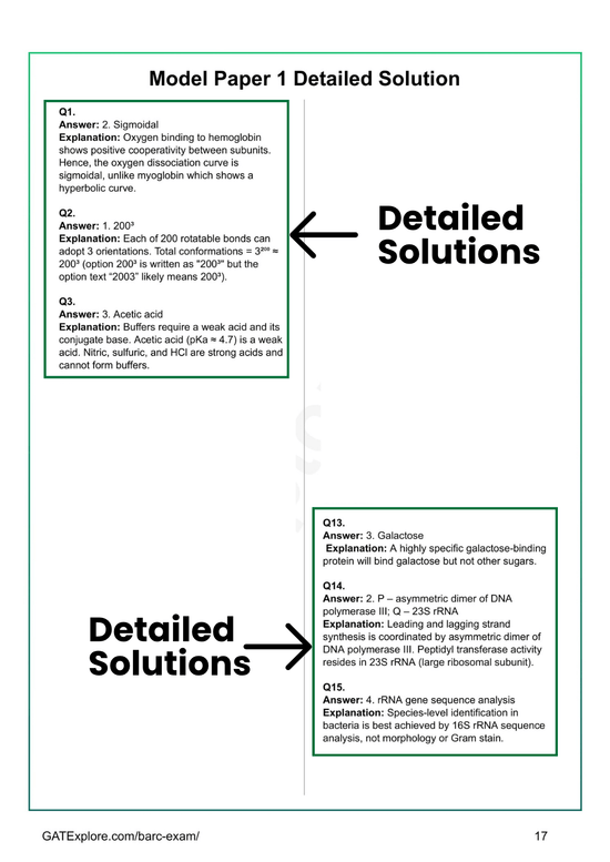 BARC Exam 2026 (OCES/DGFS) BioScience Model Question Papers with Answe ...